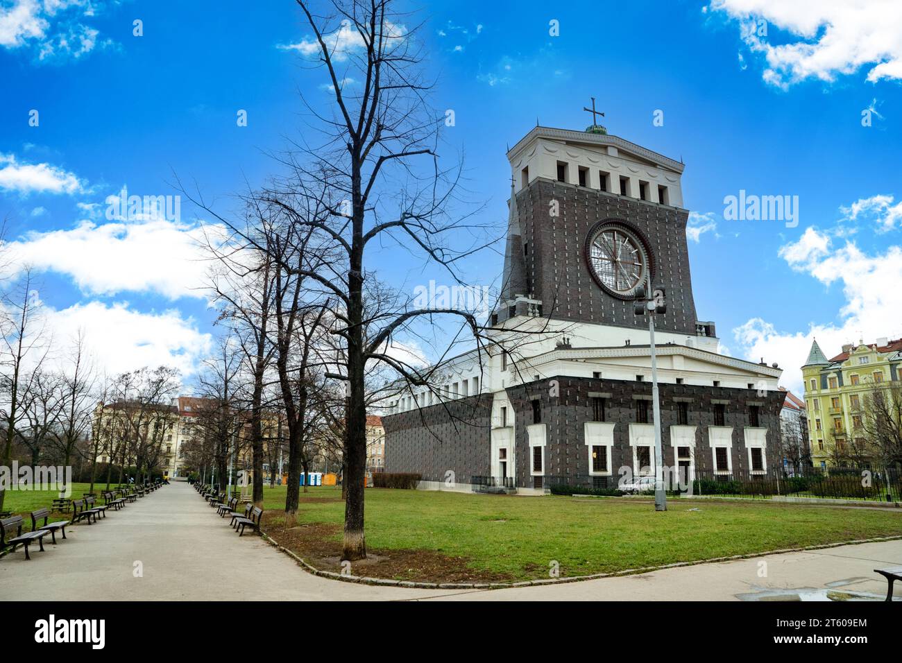 Church of the Sacred Heart of the Lord in Prague, Czech Republic. The ...