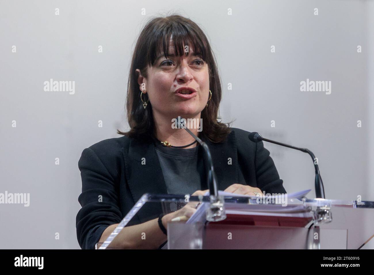The General Director of Books, María José Galvez, announcing the ...