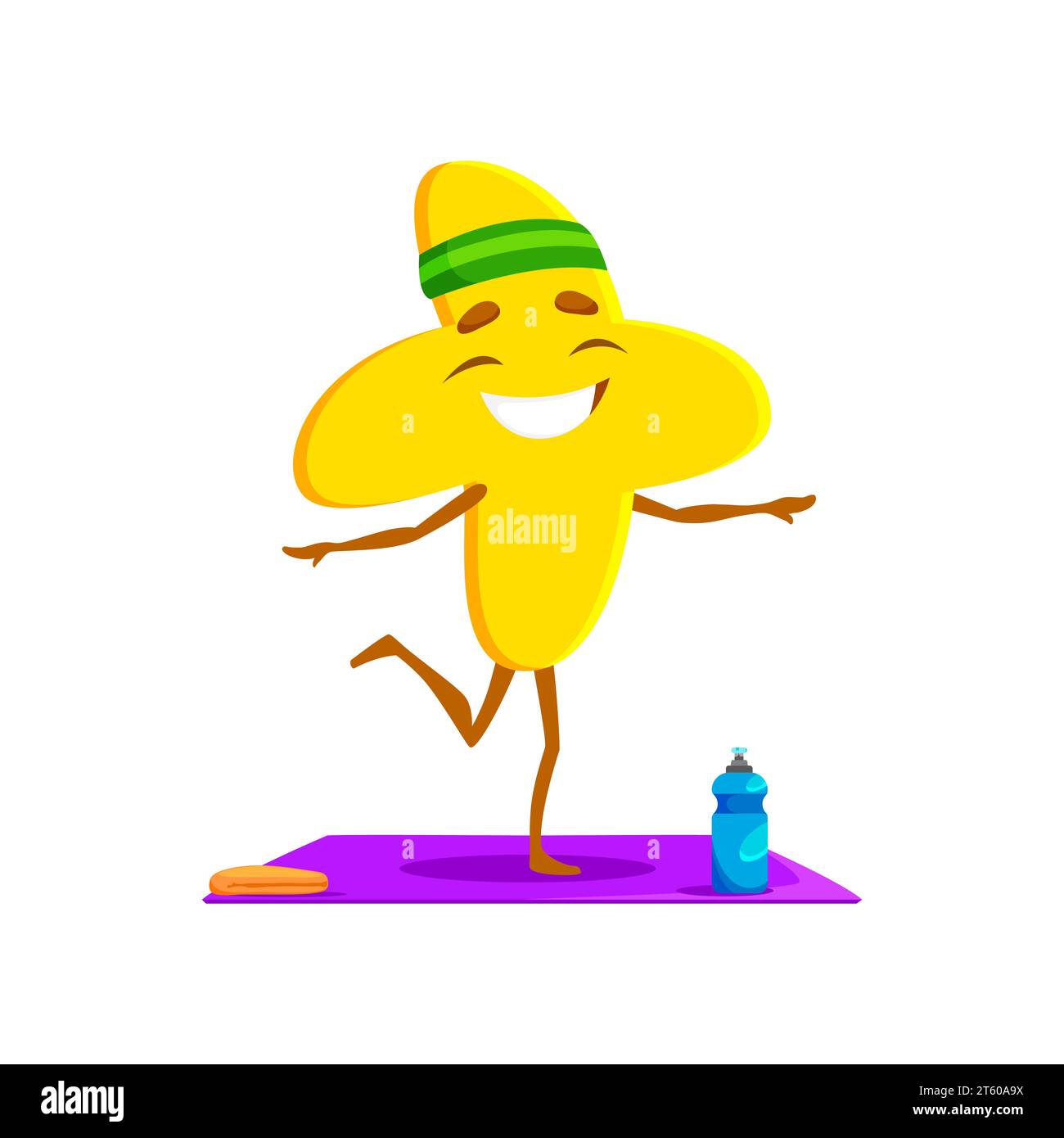 Cartoon funny math sign plus as sportsman character, kids mathematics ...