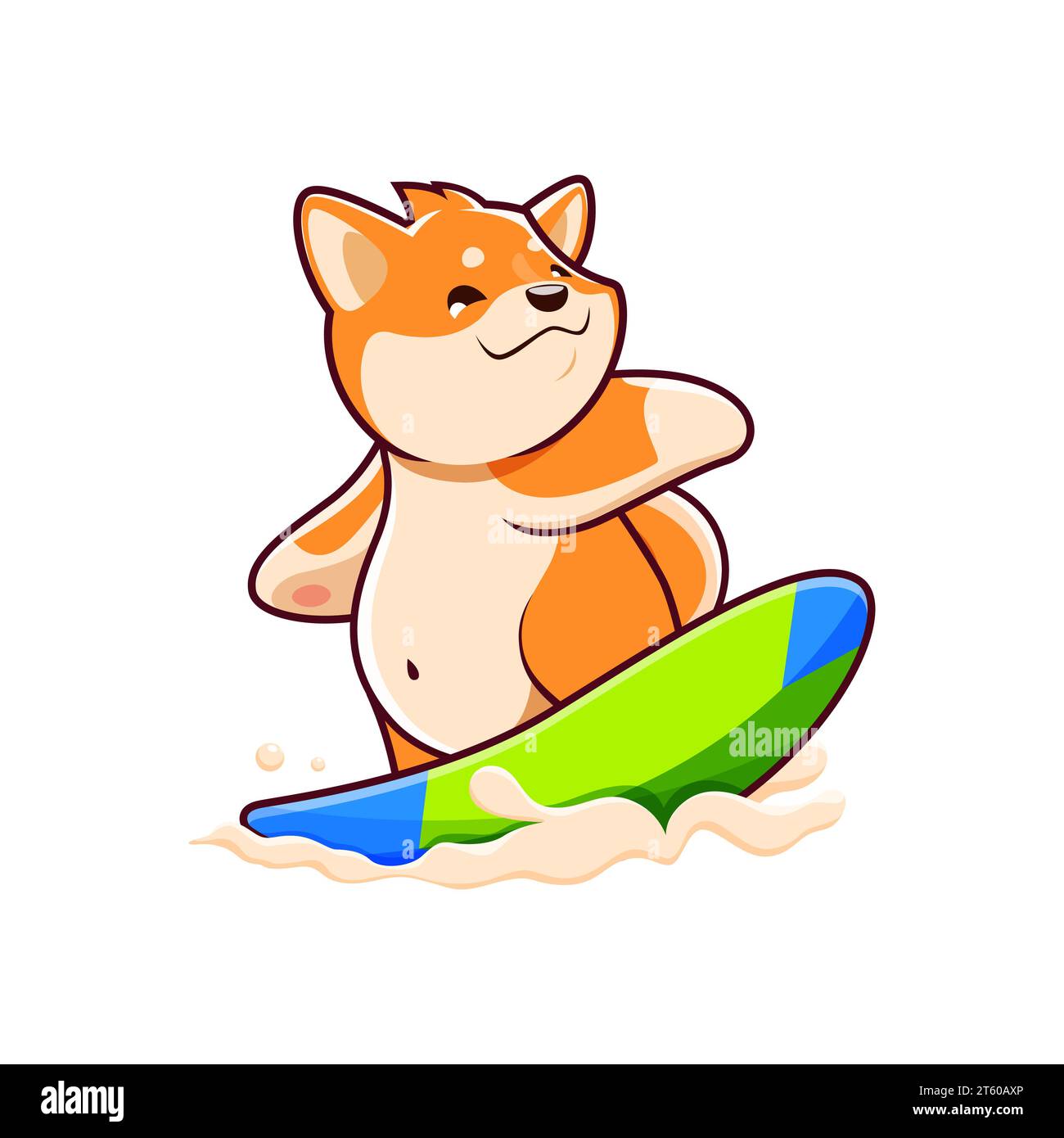 Catching a wave on a surfboard Stock Vector Images - Alamy