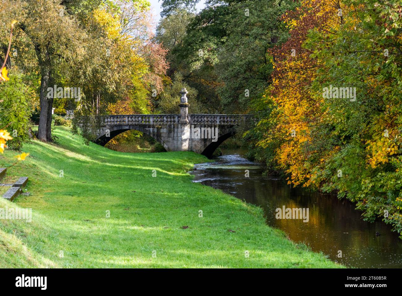 Baroque bridge over the river Wondreb at Waldsassen Monastery (Germany ...