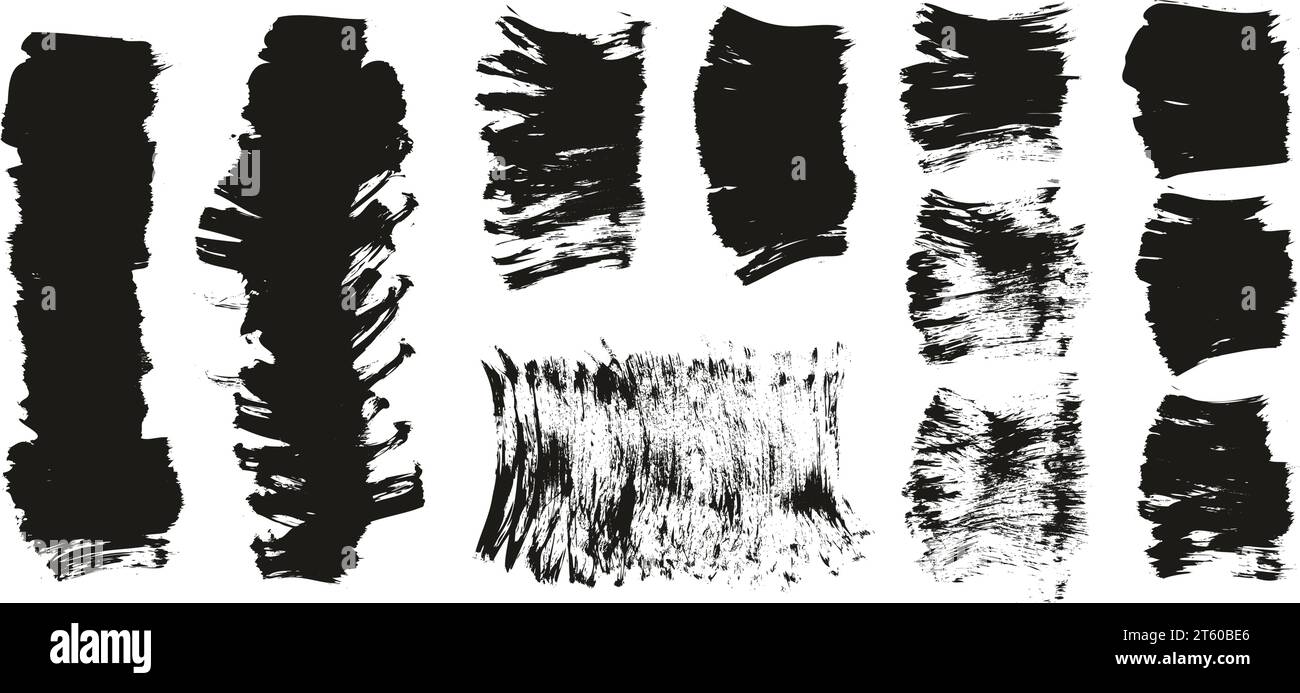Hand Drawn Flat Fan Brush Thick Short Background High Detail Abstract ...