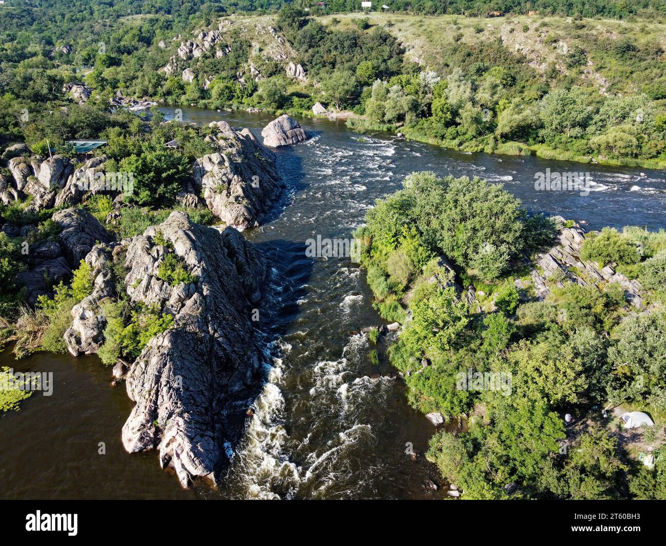 A bend of the Southern Bug river called Integral from a bird's eye view ...