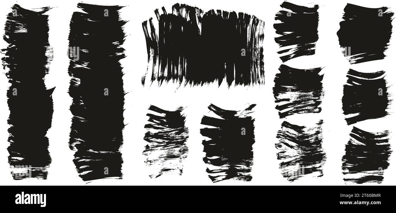 Hand Drawn Flat Fan Brush Thick Short Background High Detail Abstract ...