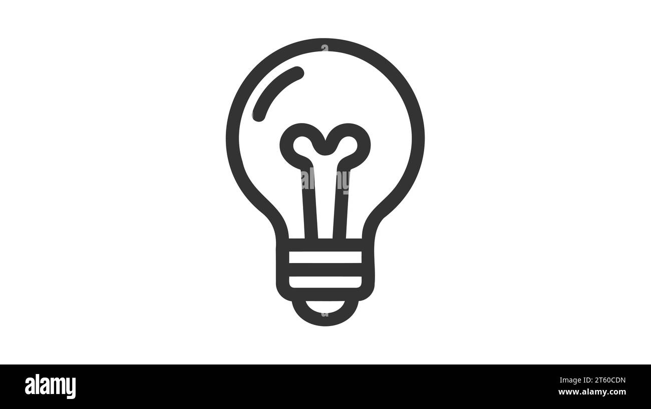 Light Bulb line icon vector, isolated on white background. Idea sign, solution, thinking concept ...