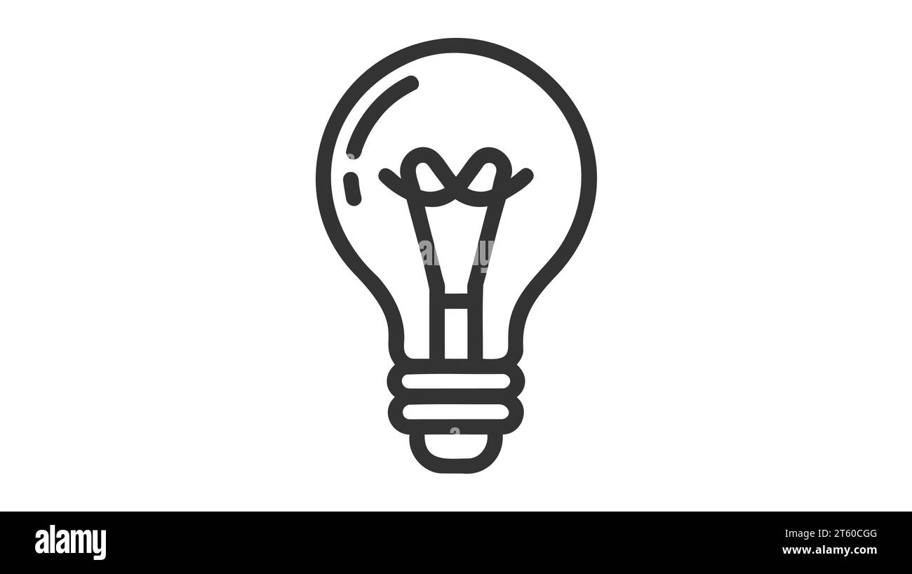 Light Bulb line icon vector, isolated on white background. Idea sign, solution, thinking concept ...