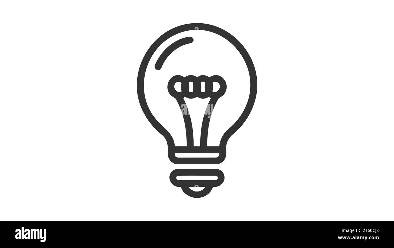 Light Bulb line icon vector, isolated on white background. Idea sign, solution, thinking concept ...