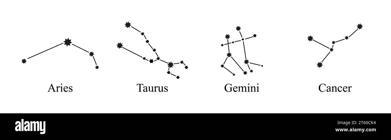 Zodiac constellations signs set vector. Constellations, collection of ...