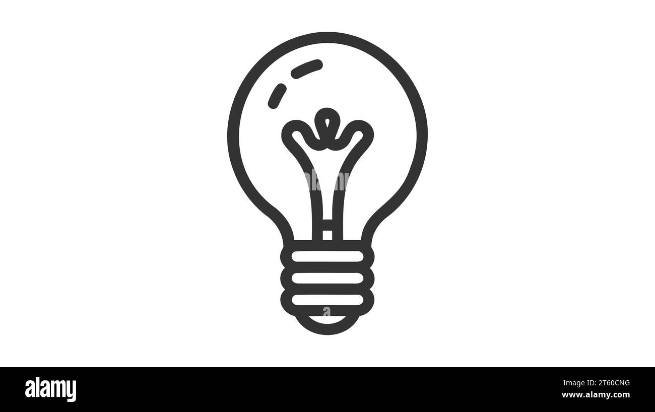 Light Bulb line icon vector, isolated on white background. Idea sign, solution, thinking concept ...