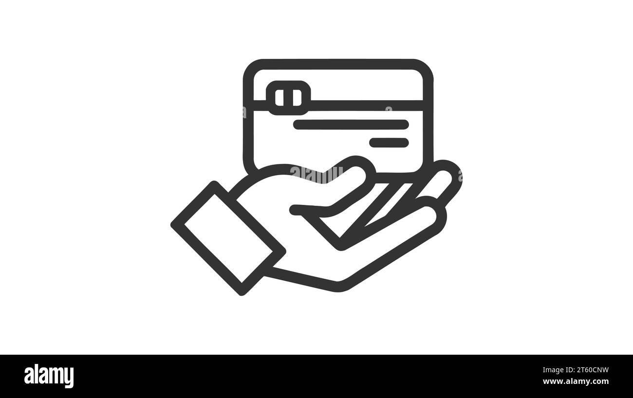 Pay symbol, logo illustration. Editable stroke. Pixel perfect vector ...