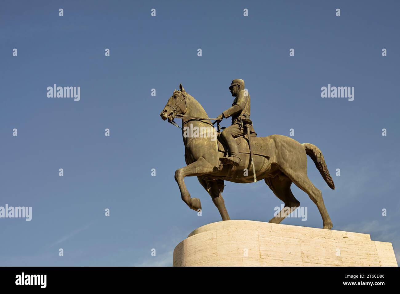 Constantine I (1868-1923). King of Greece. Equestrian statue in Pedion ...