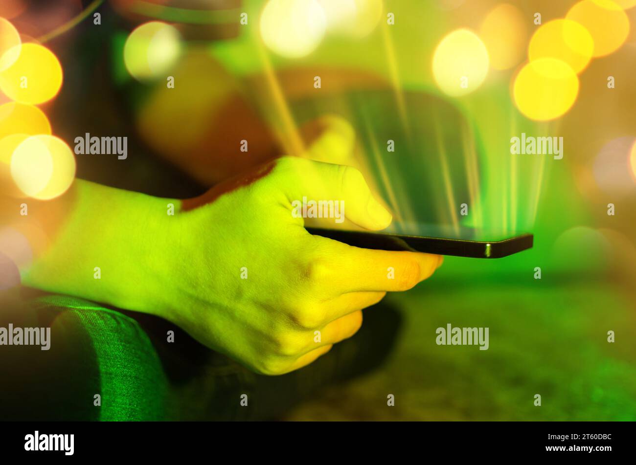 Girl with interface or a digital screen in virtual reality. Virtual ...