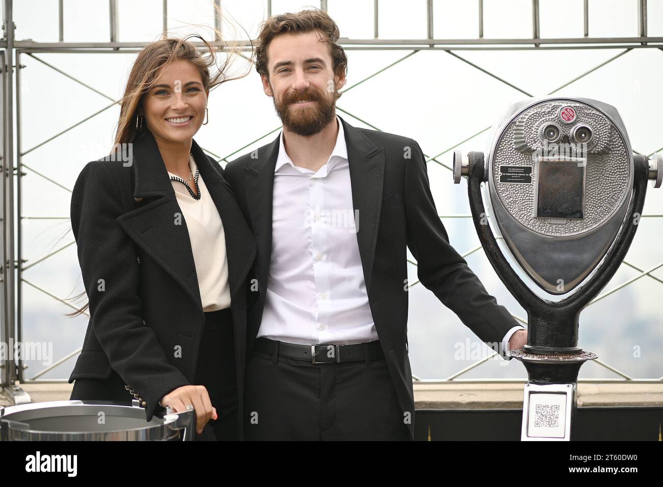 New York, USA. 07th Nov, 2023. Gianna Tulio (l) and Ryan Blaney, winner ...