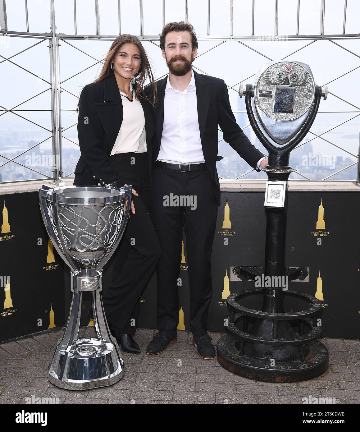 New York, USA. 07th Nov, 2023. Gianna Tulio (l) and Ryan Blaney, winner ...