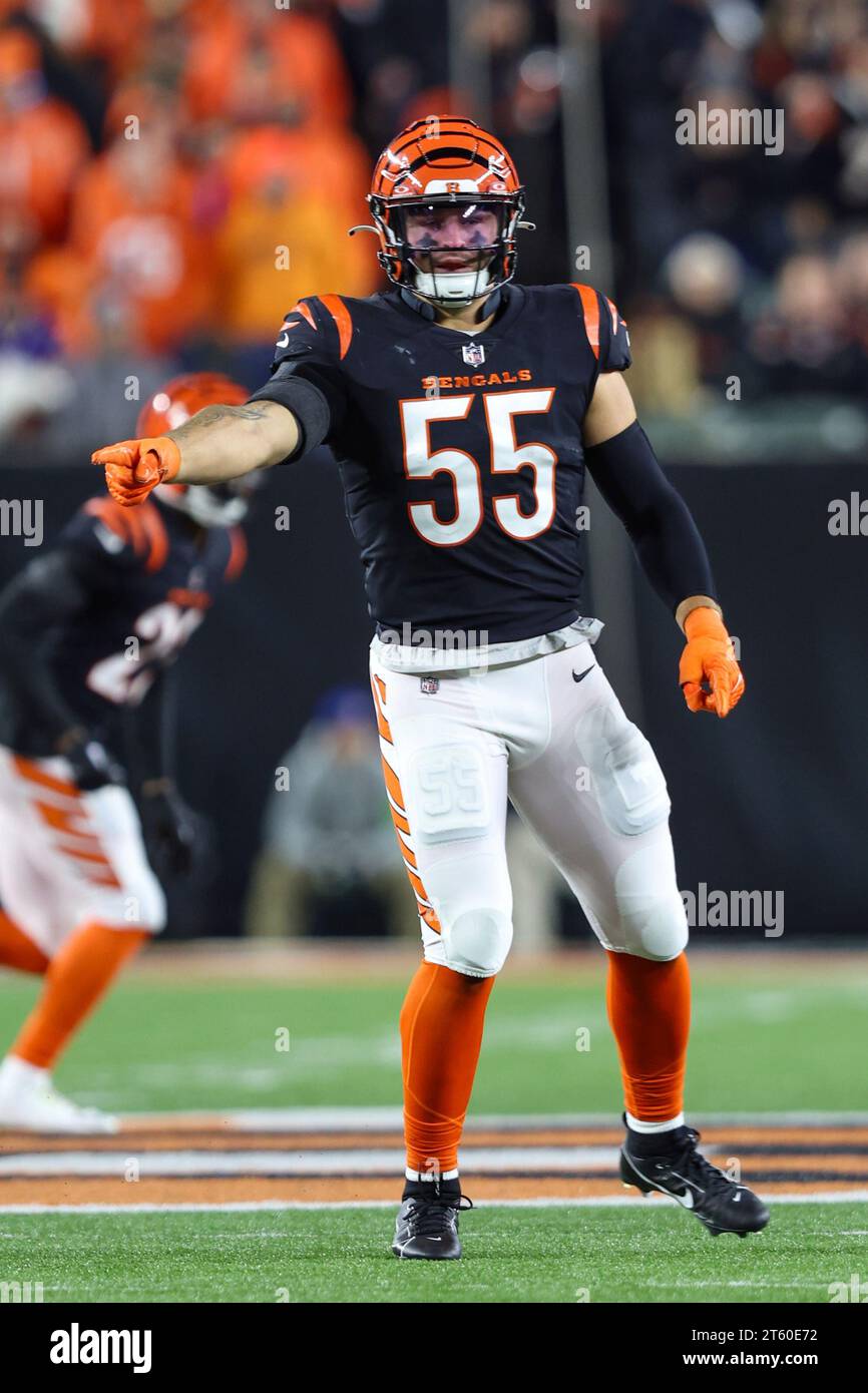 Cincinnati Bengals linebacker Logan Wilson (55) in action during an NFL ...