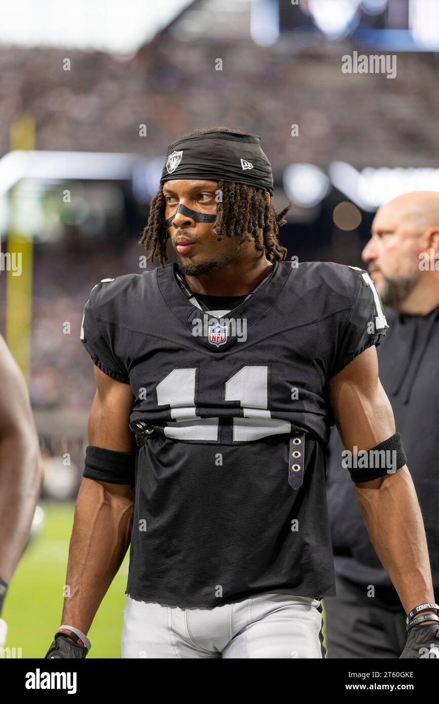 Las Vegas Raiders wide receiver Tre Tucker (11) before playing against ...