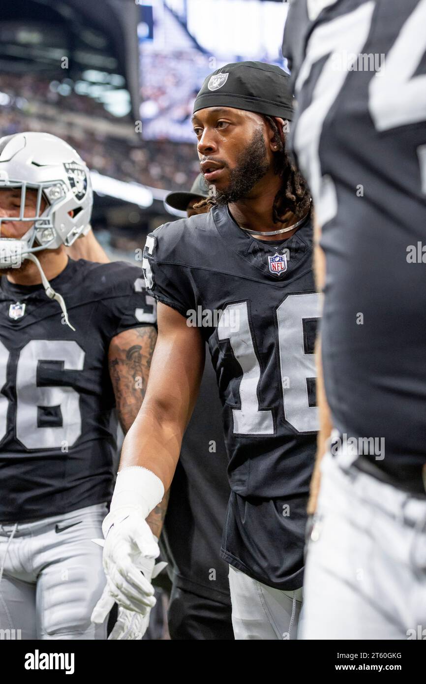 Las Vegas Raiders wide receiver Jakobi Meyers (16) walks off the field ...