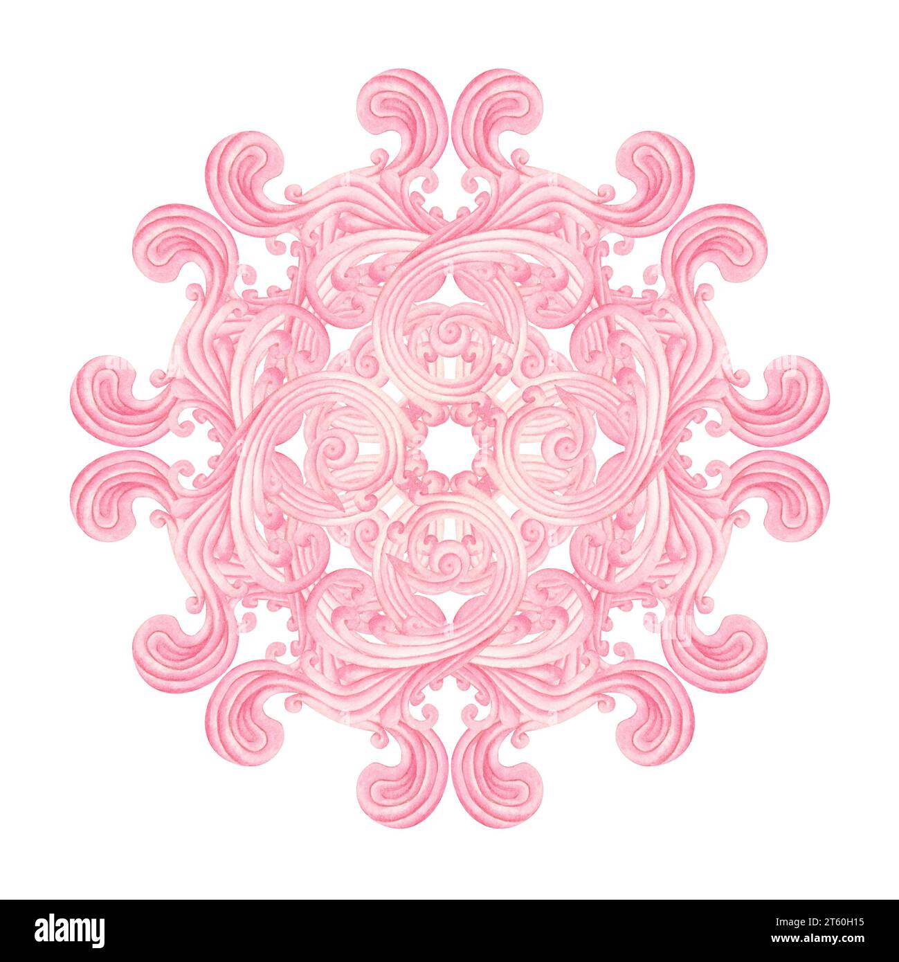 Watercolor pink lace pattern for border, frame, banner design for ...