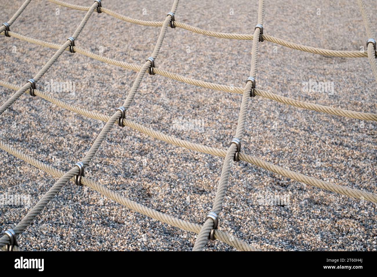 A playful addition Climbing Rope net in a Prague playground in a public ...