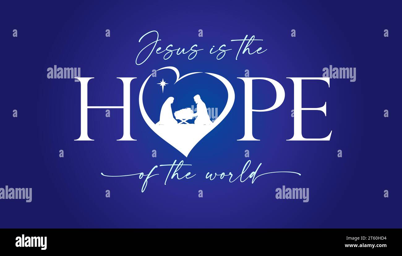 Christmas card: Jesus is the HOPE of the world with silhouettes ...