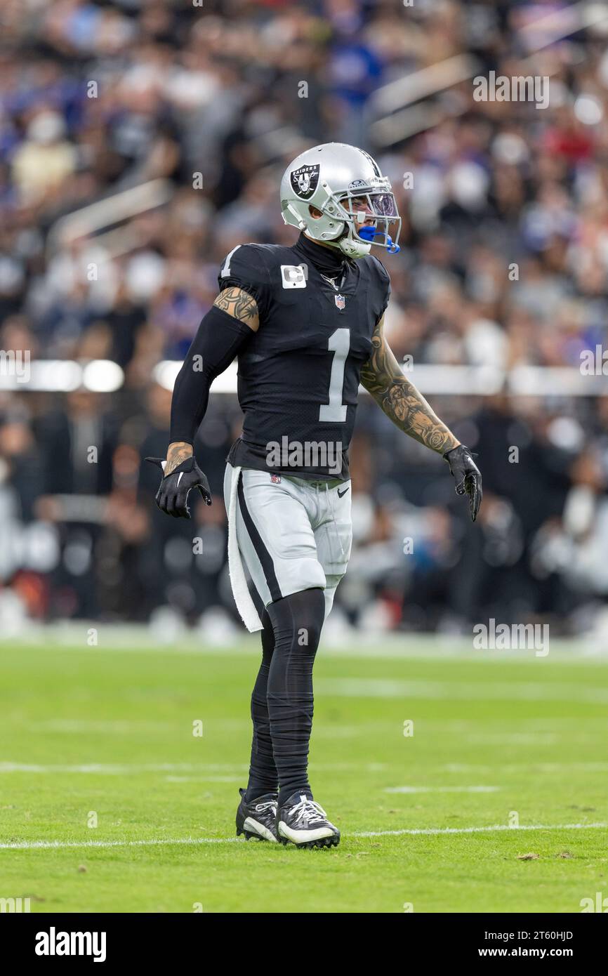 Las Vegas Raiders safety Marcus Epps (1) against the New York Giants in ...