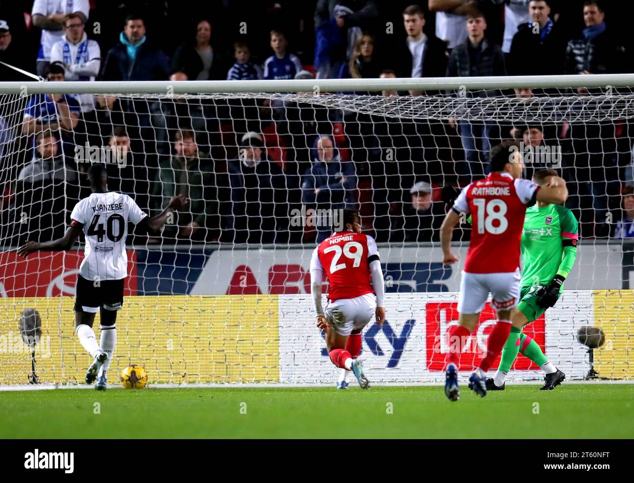Rotherham United's Sam Nombe scores their side's first goal of the game ...