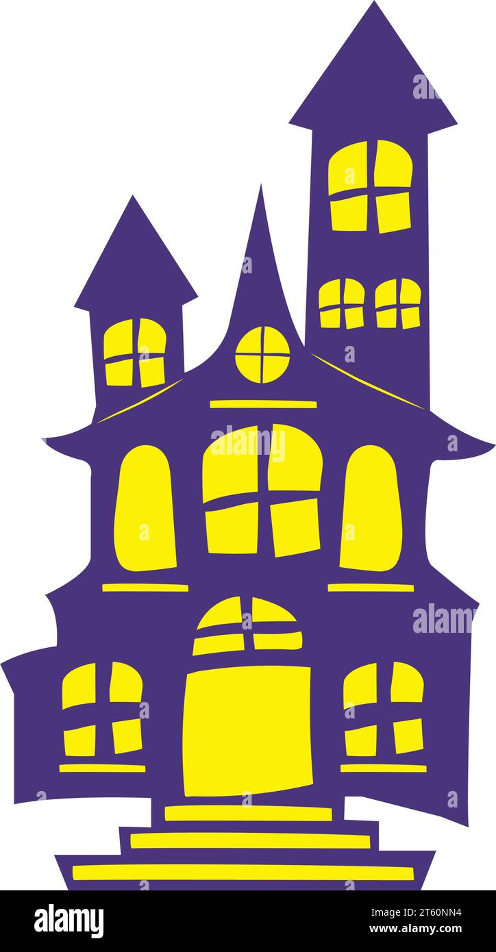 Haunted spooky halloween castle icon Vector Stock Vector Image & Art ...