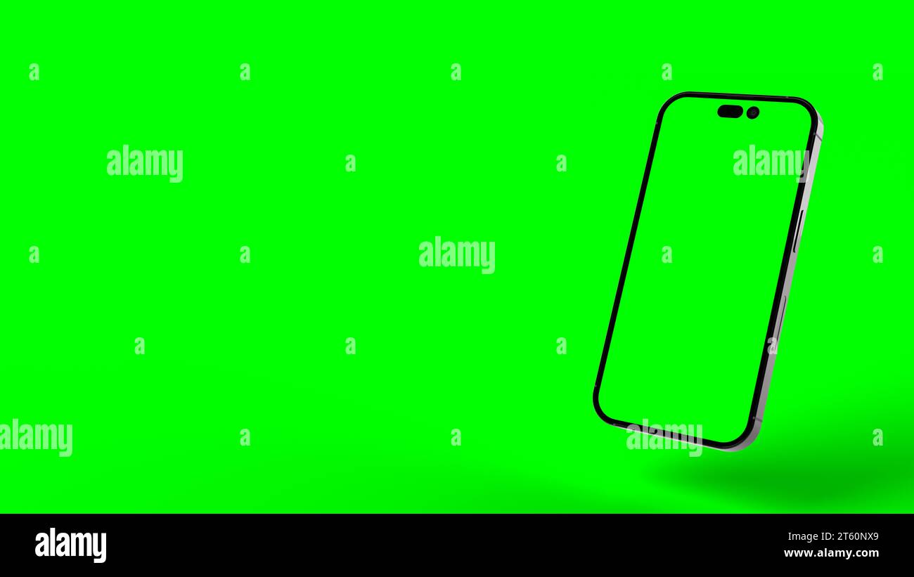 Animated smartphone with green screen display and background for app ...