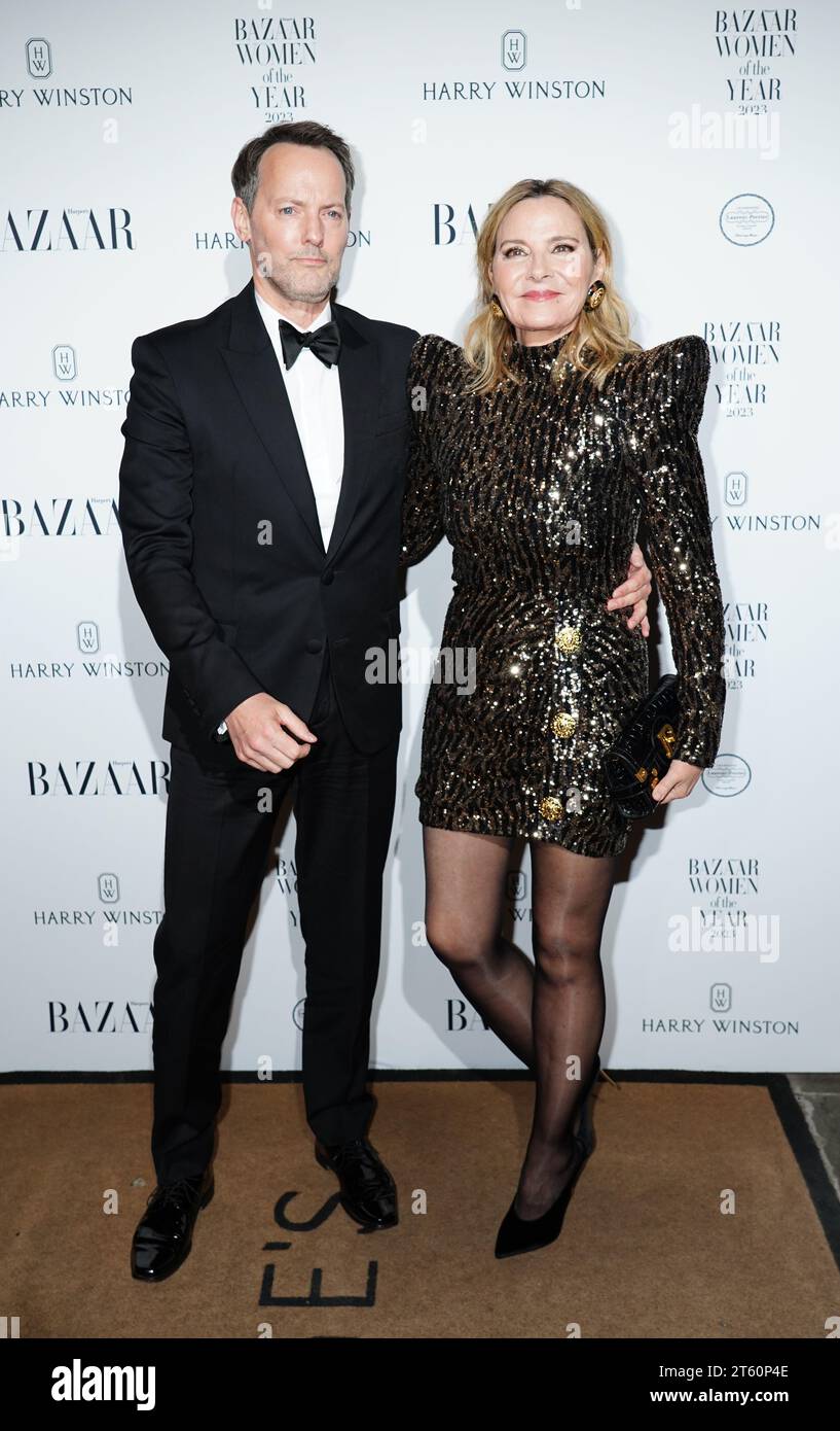 Russell Thomas and Kim Cattrall attending the Harper's Bazaar Women of ...