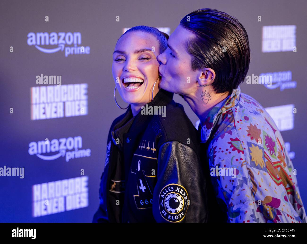 AMSTERDAM - Kim Feenstra and Koen Kardashian on the blue carpet for the ...