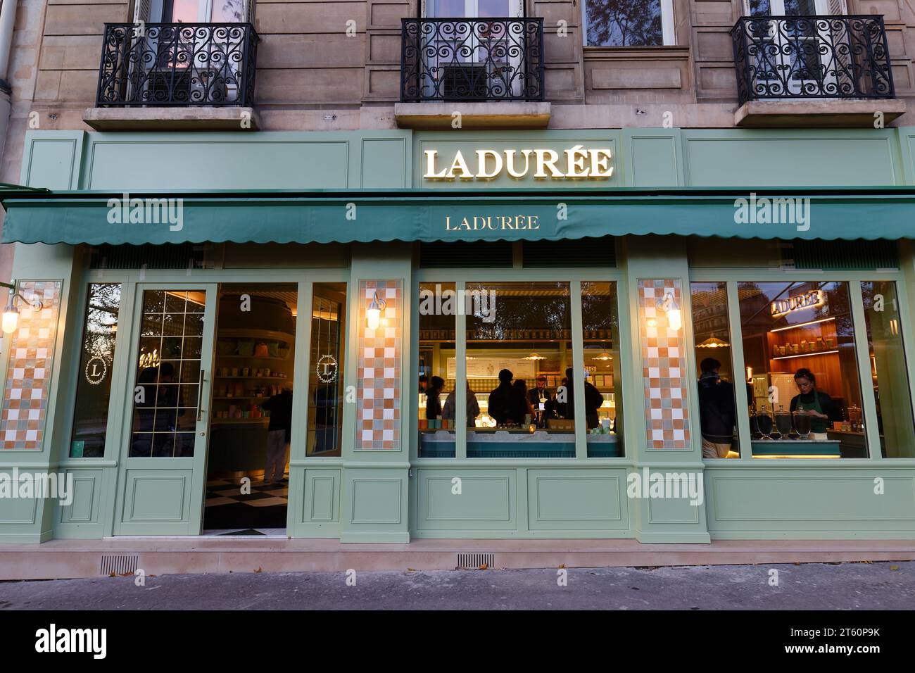PARIS, FRANCE - November 05 2023 : Laduree famous confectionery store ...