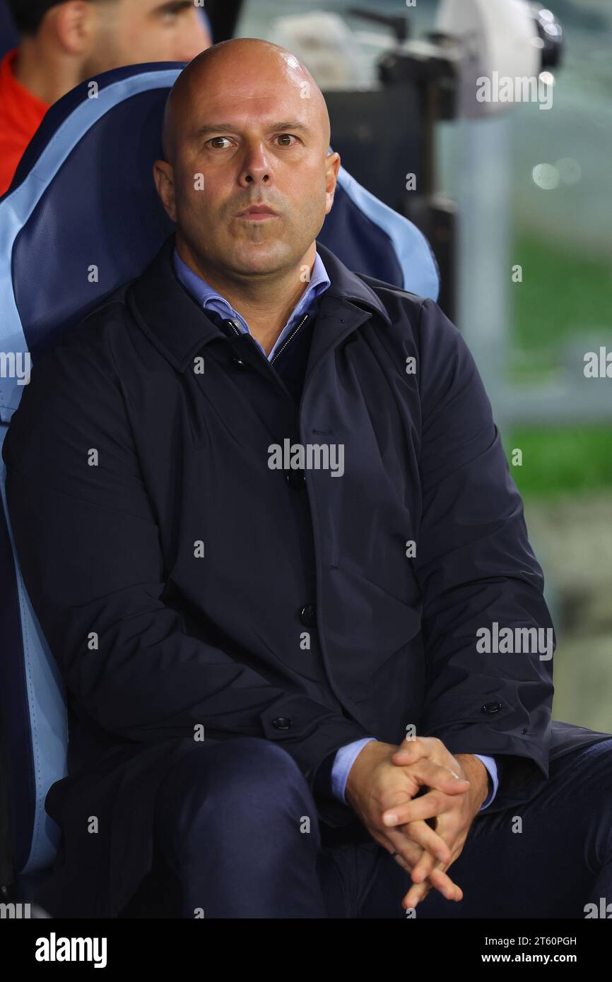 Rome, Italy. 07th Nov, 2023. Rome, Italy 07.11.2023: Arne Slot Head ...