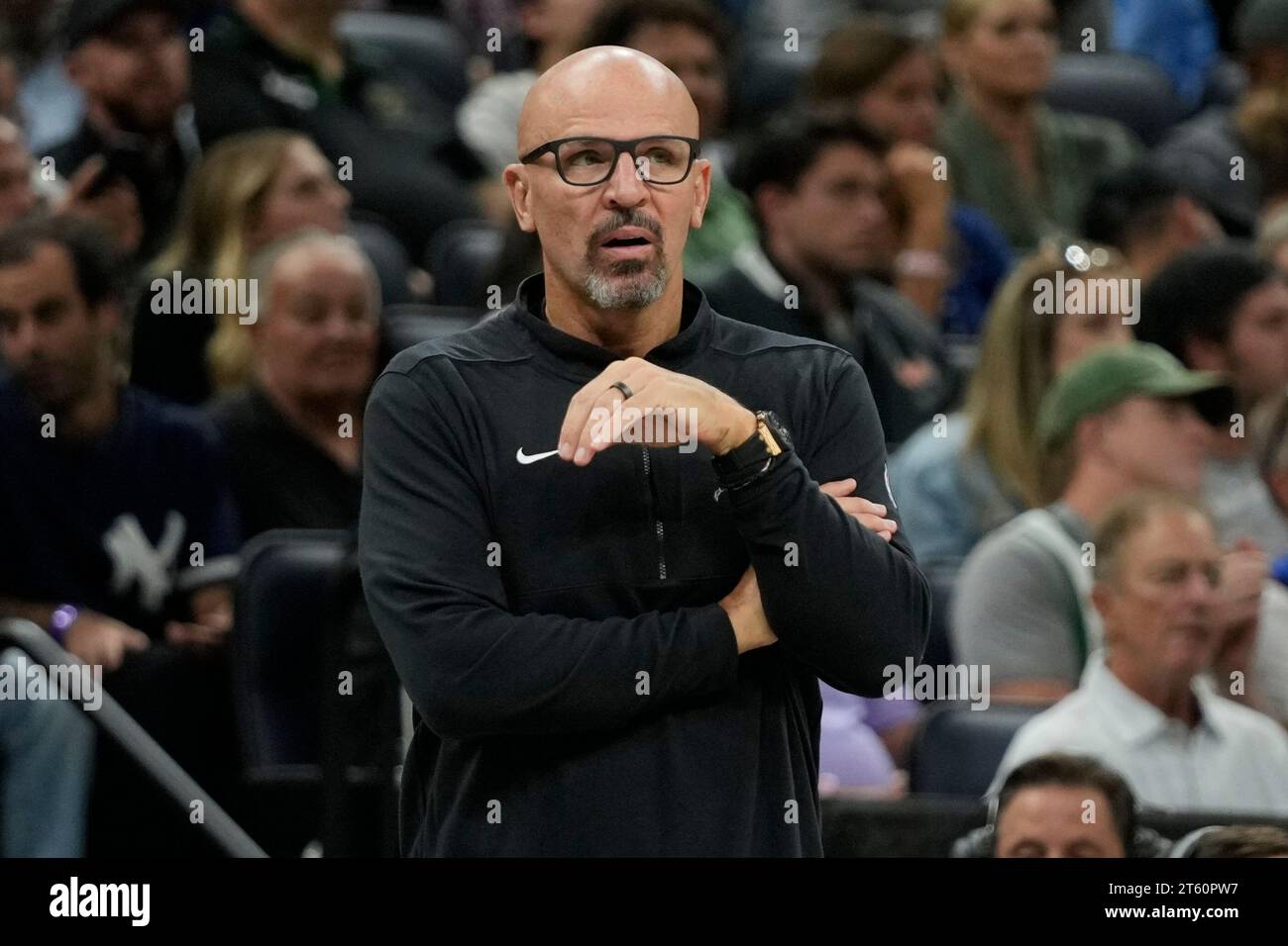 Dallas Mavericks head coach Jason Kidd watches play during the first ...