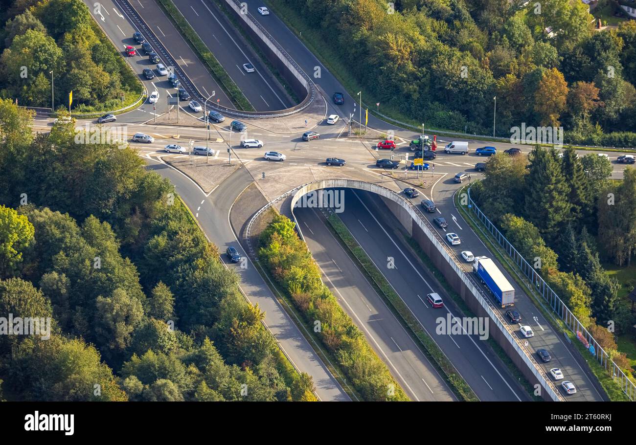 Road traffic intersection heestrasse with underpass huttentalstrasse ...