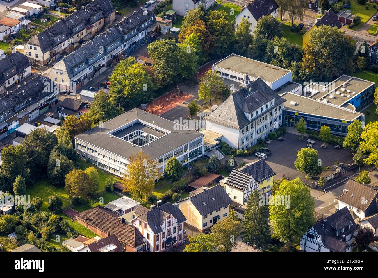 Aerial view, Hauptschule Eichen, Gemeinschaftsgrundschule Eichen and ...