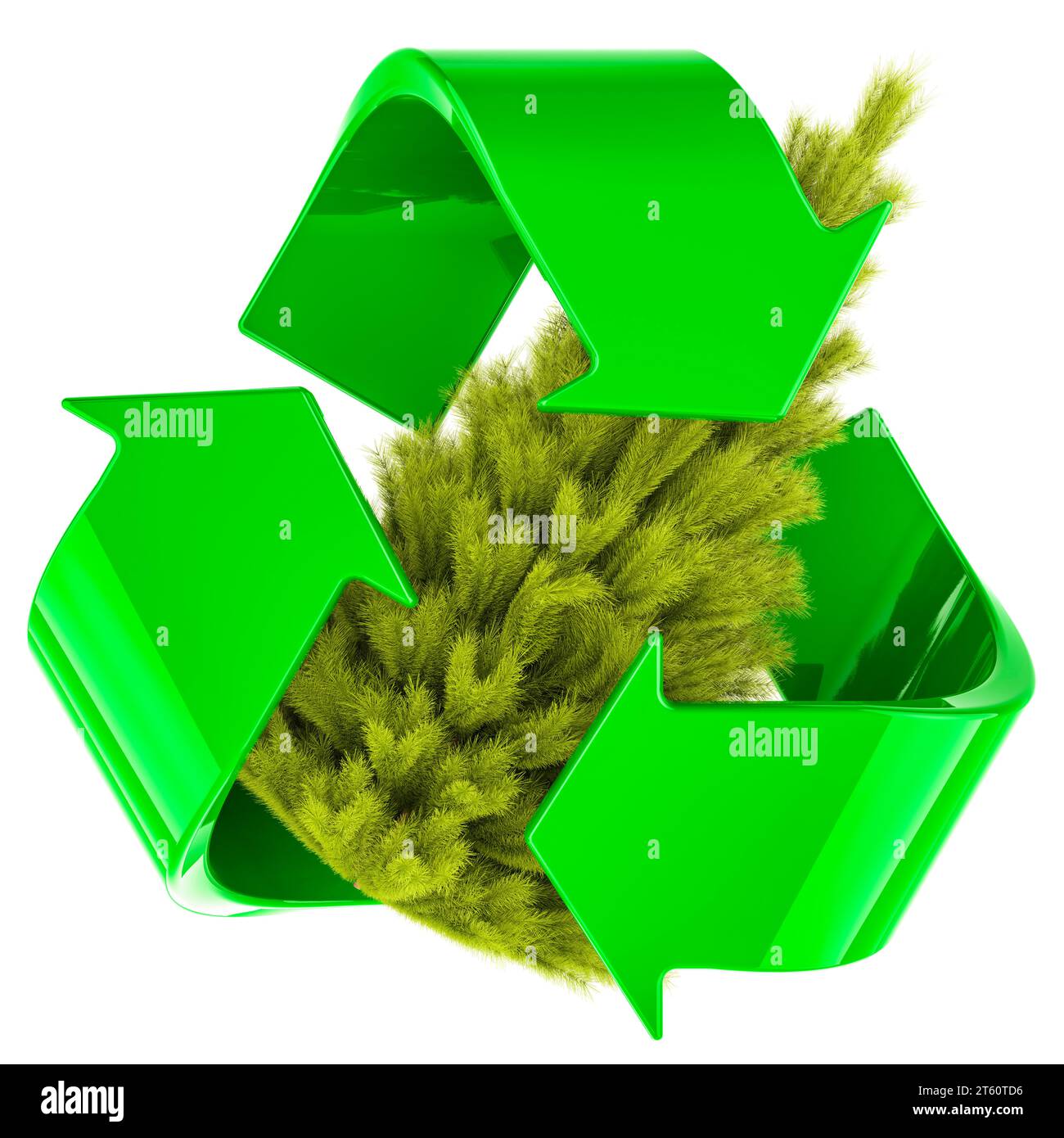 Christmas Tree with Recycle symbol. Recycle Christmas Tree concept, 3D ...