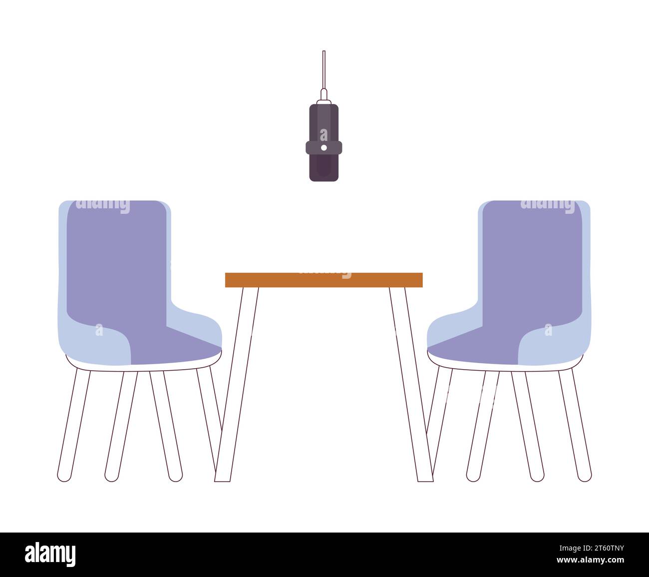 Radio interview studio recording room 2D cartoon object Stock Vector ...