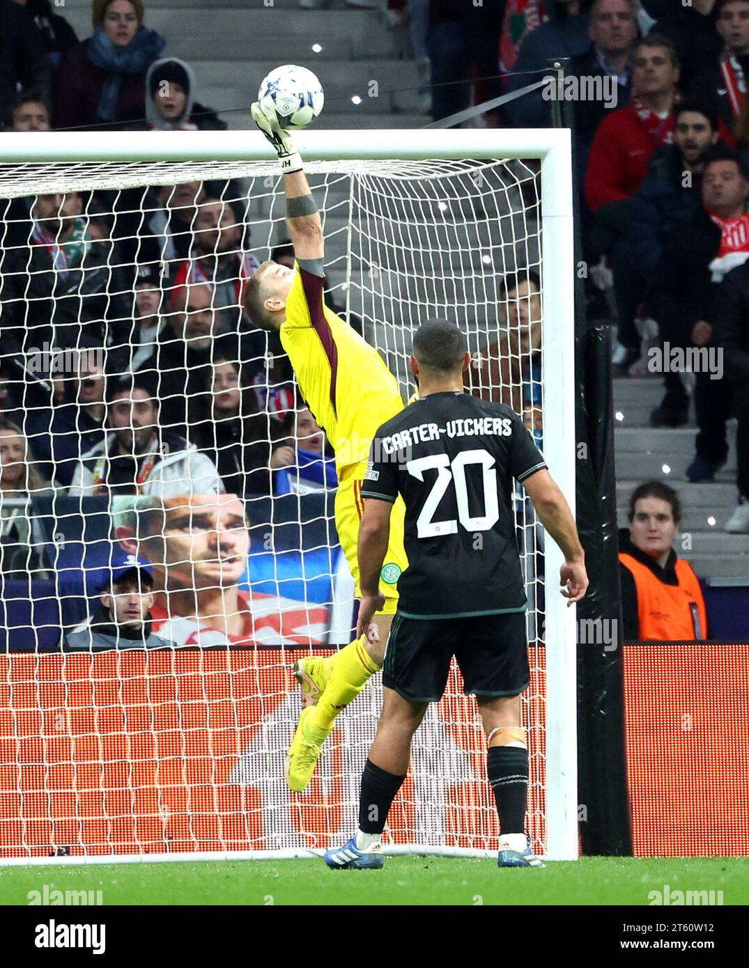 Celtic goalkeeper Joe Hart makes a save during the UEFA Champions ...