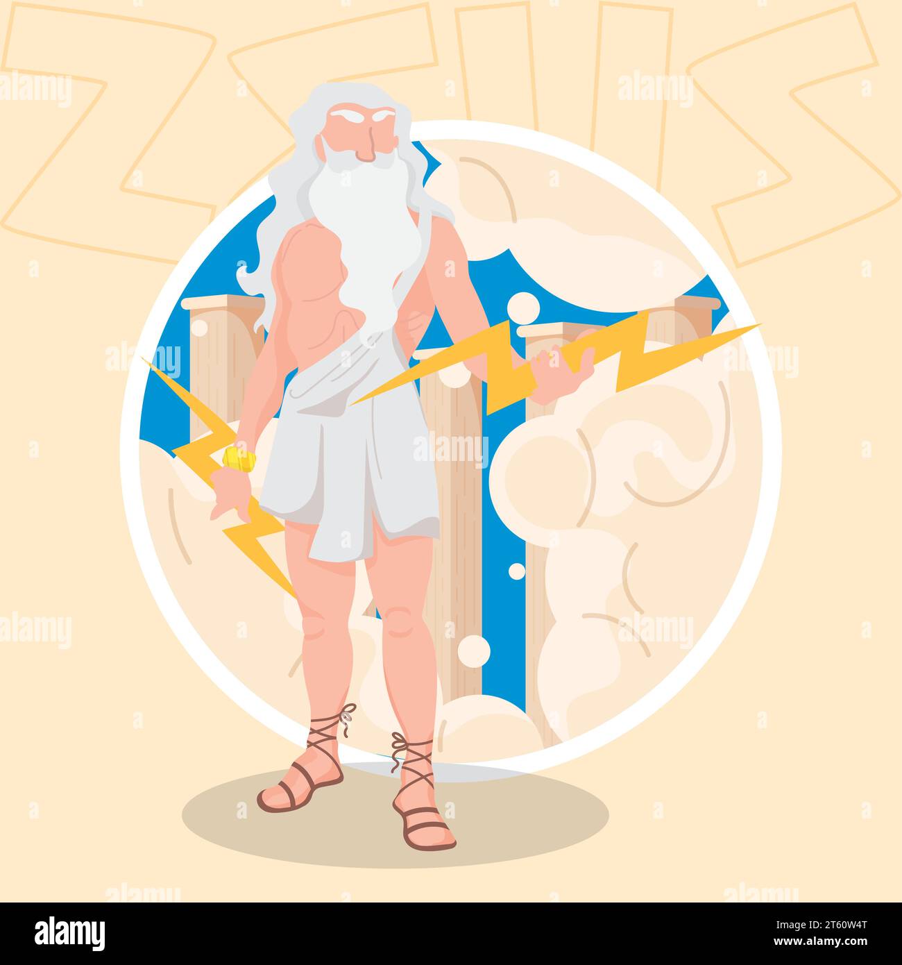 Isolated colored zeus greek god of the sky Vector Stock Vector Image ...