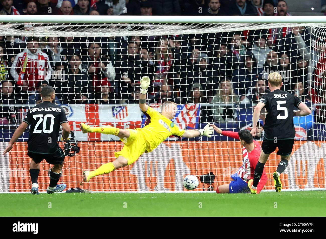 Atletico Madrid's Alvaro Morata scores their side's second goal of the ...