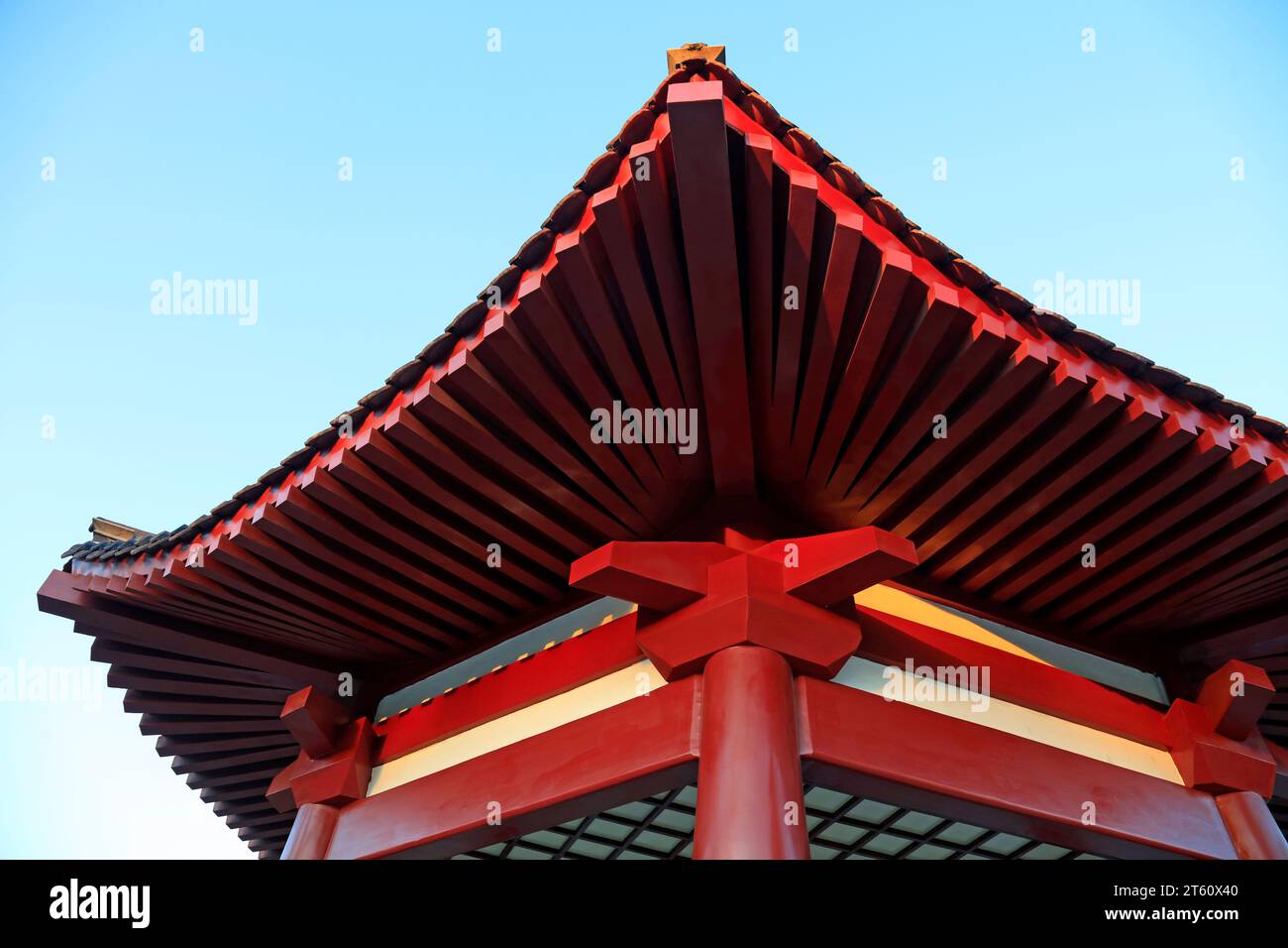 Chinese traditional style wooden Arbor Stock Photo - Alamy