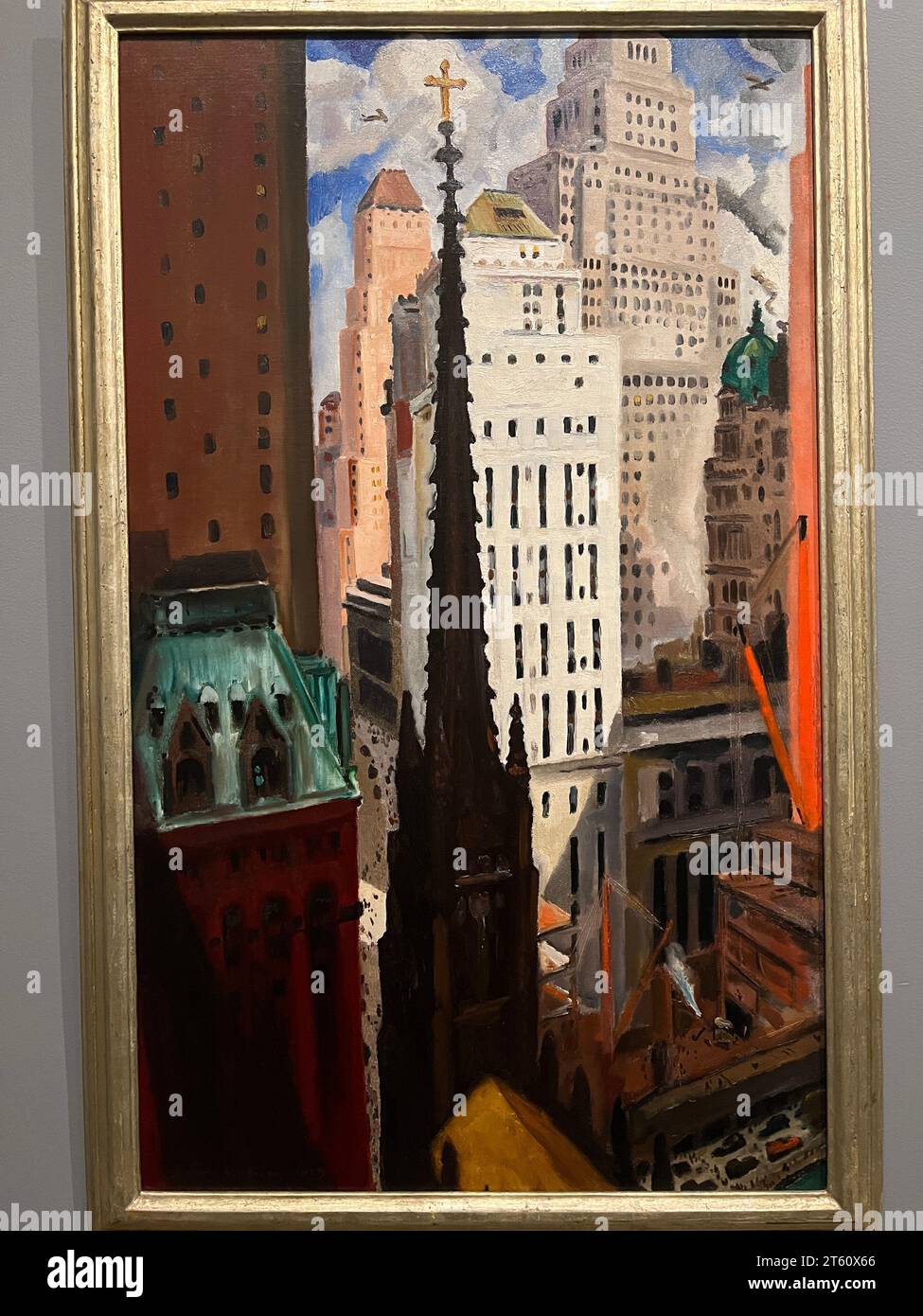 Trinity Church And Wall Street 1929 Oil On Canvas Bertram Hartman trinity-church-and-wall-street-1929-oil-on-canvas-bertram-hartman