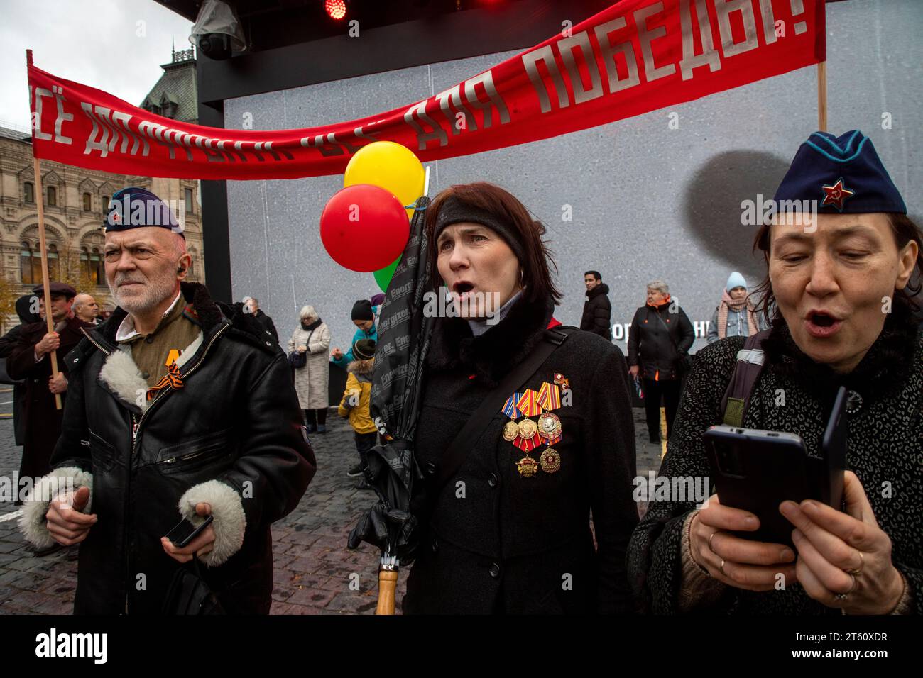 Moscow, Russia. 7th of November, 2023. People watch a performance at an ...