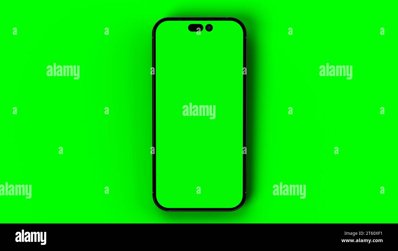 Animated smartphone with green screen display and background for app ...