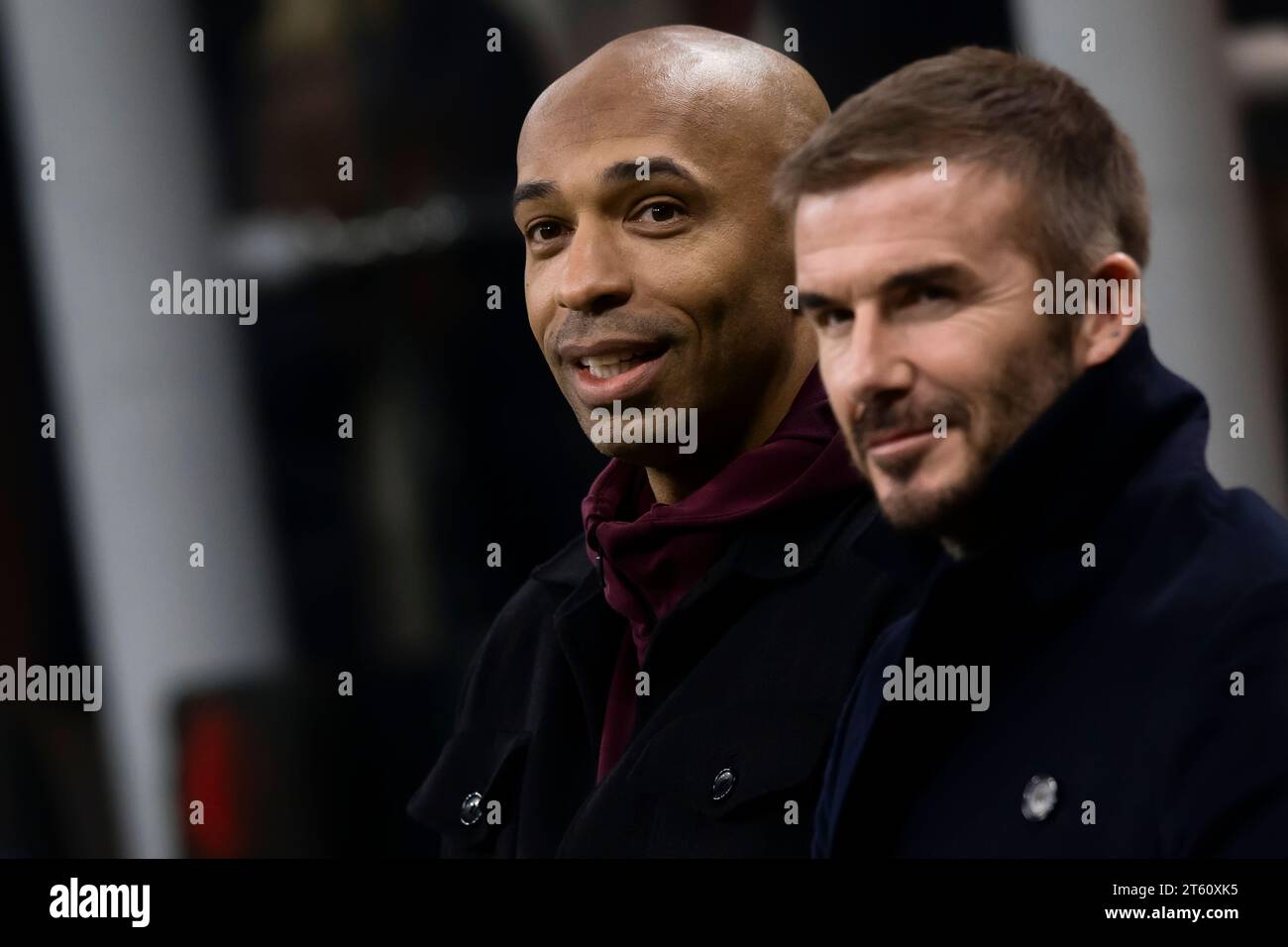 Milan, Italy. 7 November 2023. Thierry Henry and David Beckham attend ...