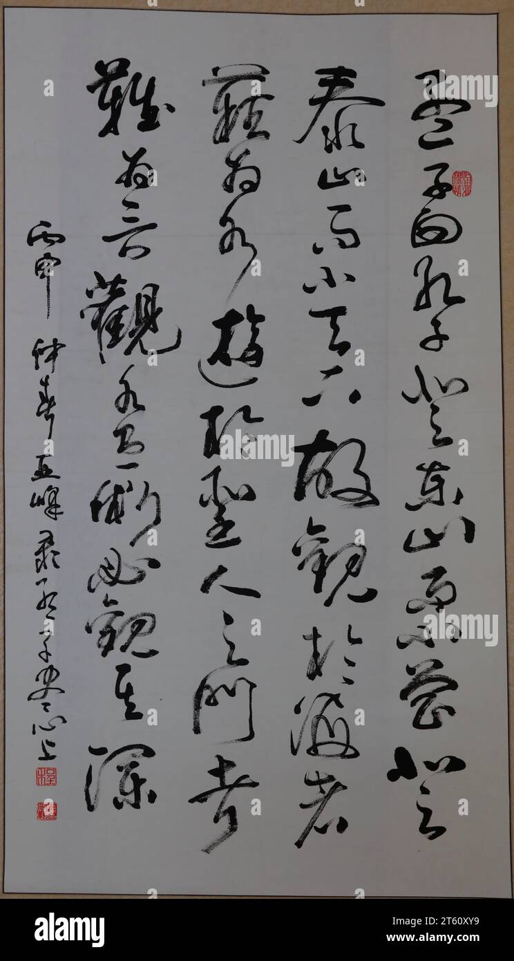 Traditional Chinese calligraphy, closeup of photo Stock Photo - Alamy