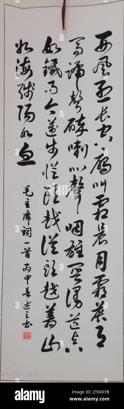 Traditional Chinese calligraphy, closeup of photo Stock Photo - Alamy