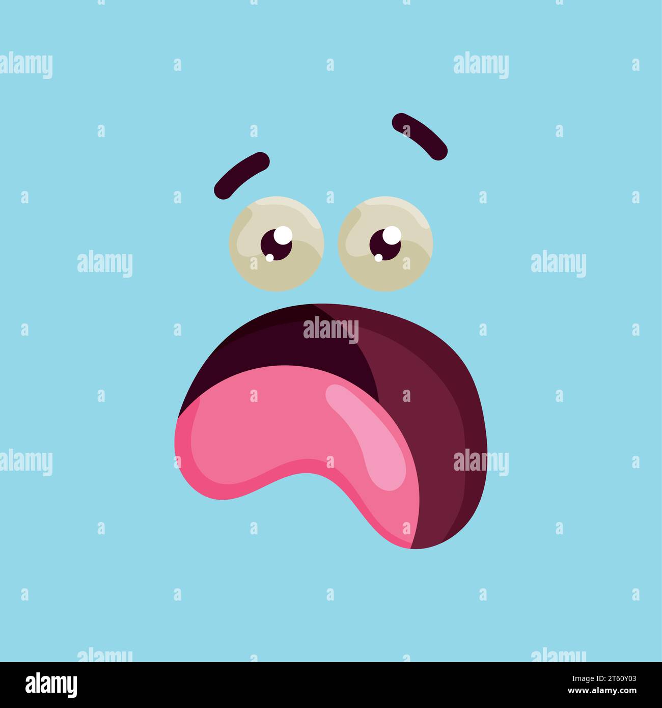 Isolated cute scared facial expression Vector Stock Vector Image & Art ...