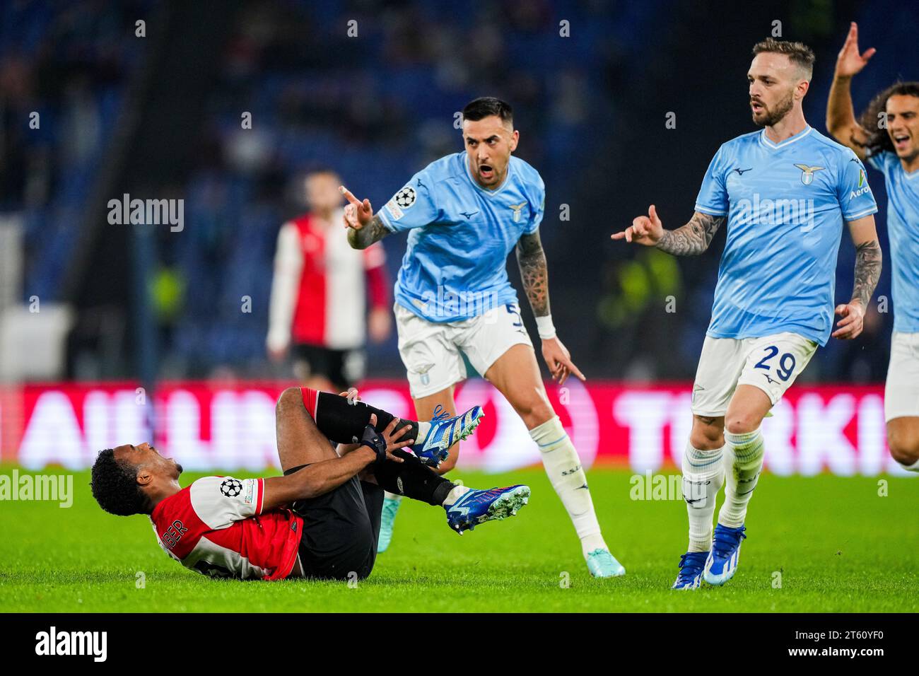 Rome, Italy. 07th Nov, 2023. Rome - Quinten Timber of Feyenoord during the 4th leg of the UEFA ...