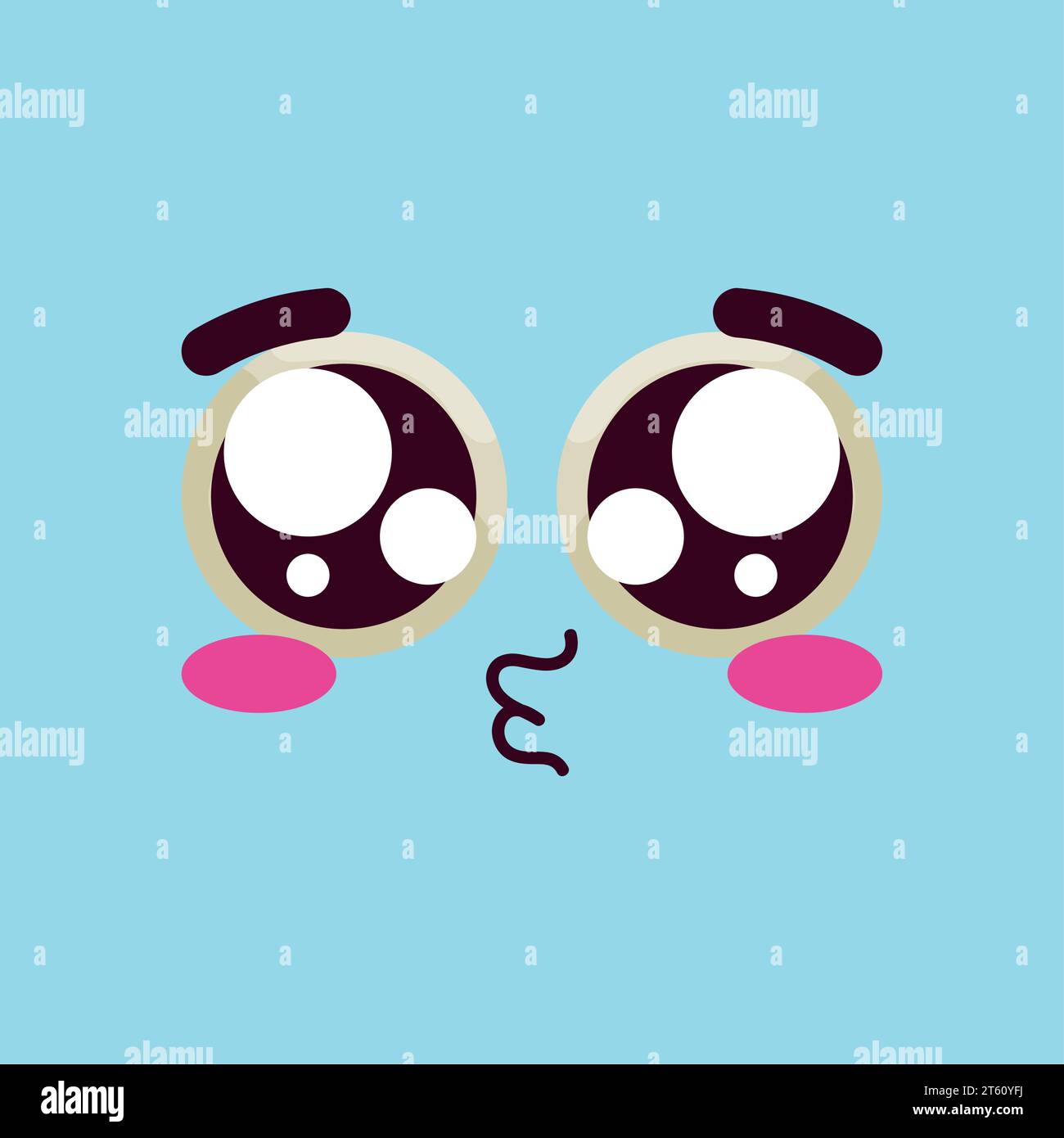 Isolated cute happy kissing facial expression Vector Stock Vector Image ...
